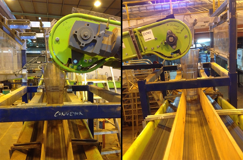 A case study of stacker chute analysis using DEM and scale modelling ...